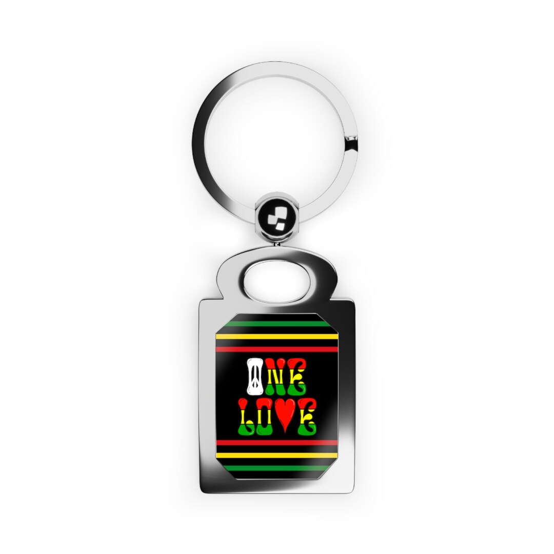One Love Rasta Keychain black - Etsy