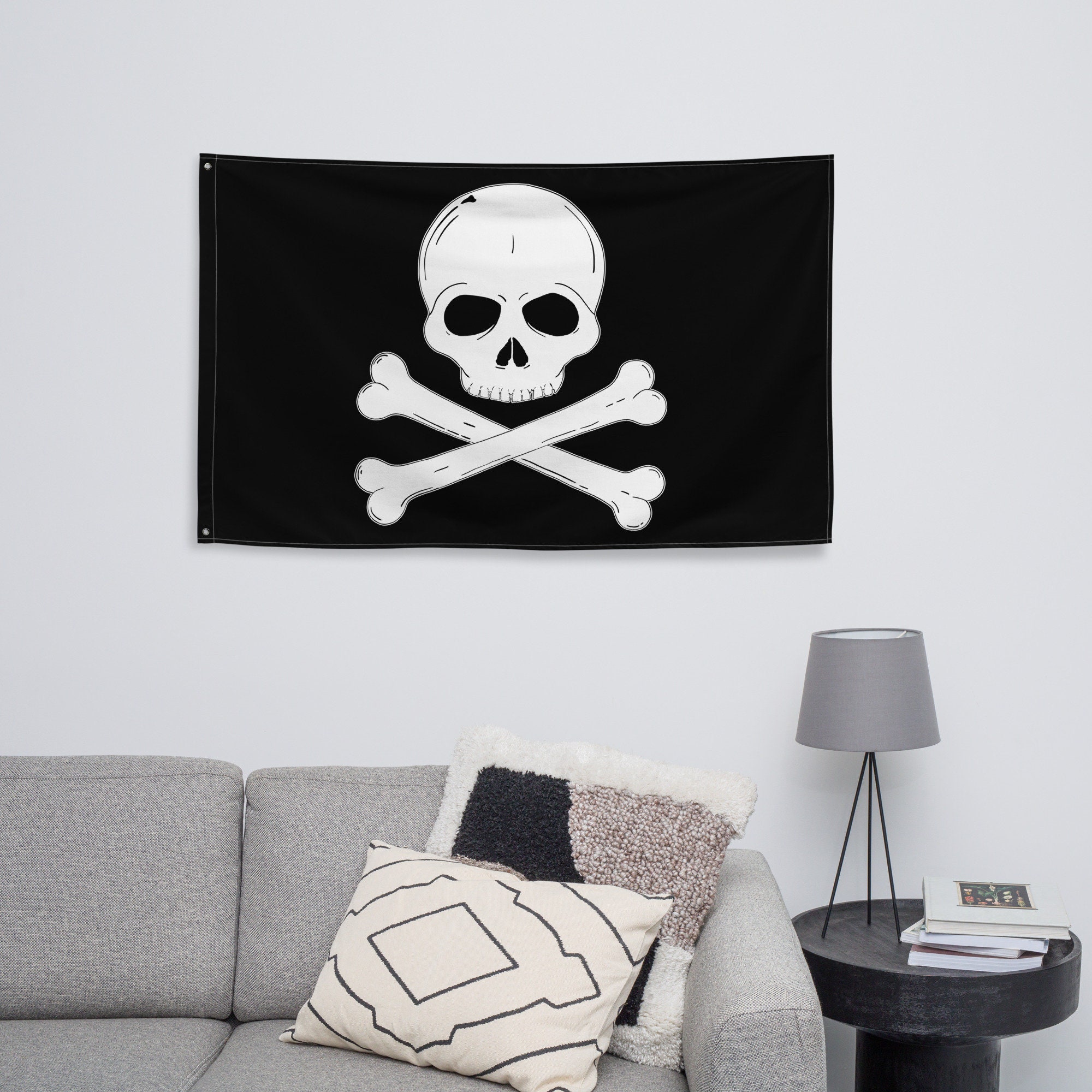 Skull and Bones Flag - Etsy