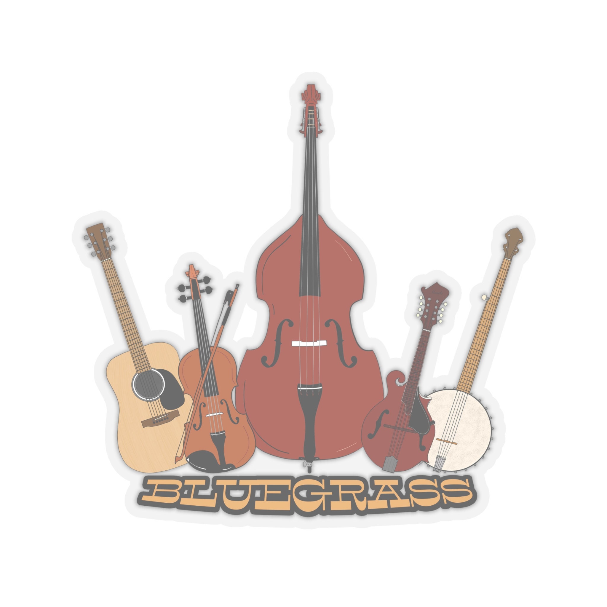 Bluegrass Instruments Kiss-cut Sticker - Etsy