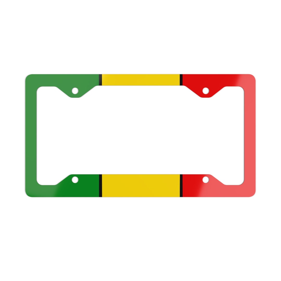 Stripes Rasta Metal License Plate Frame yellow Green - Etsy