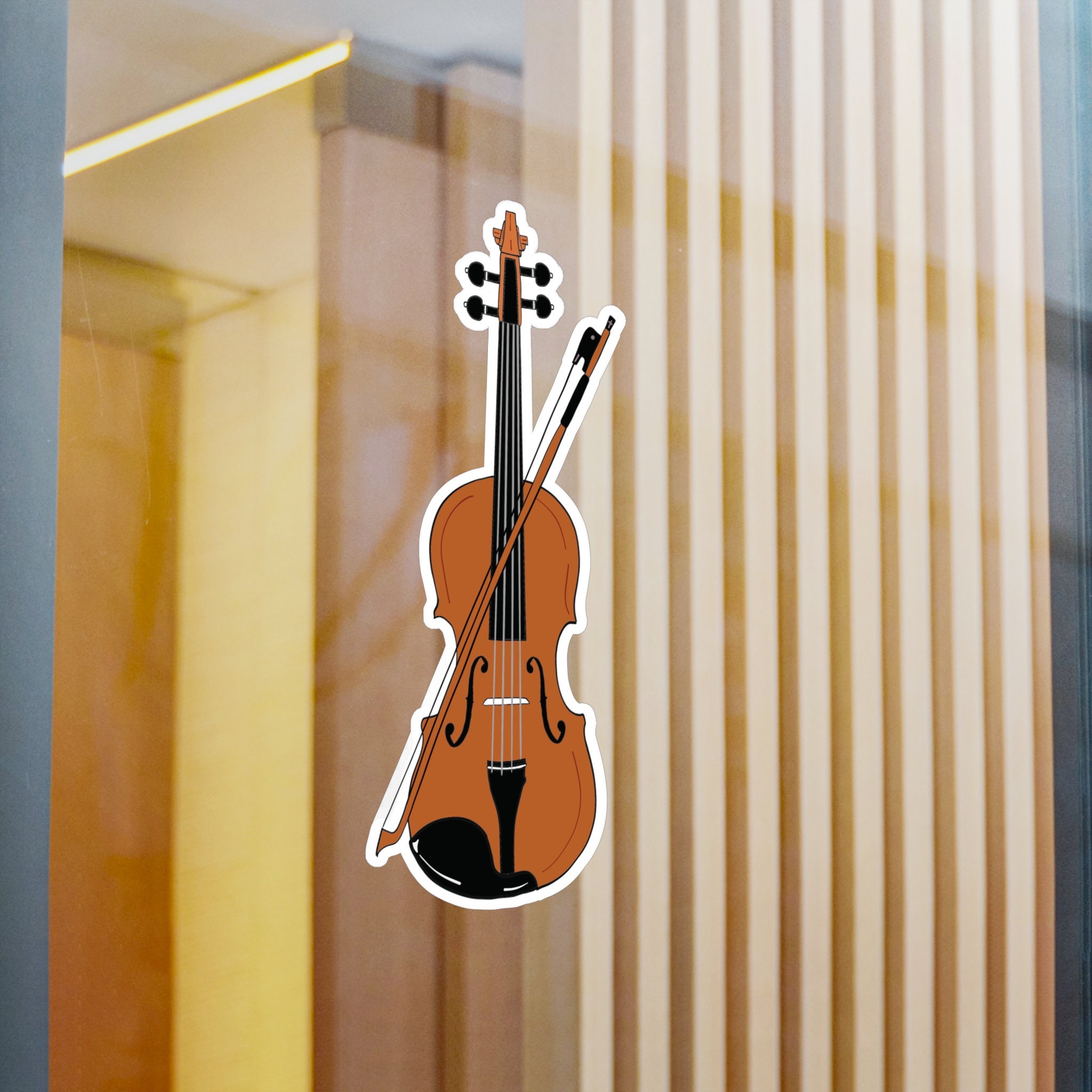 Violin Fiddle Kiss-cut Vinyl Decal - Etsy