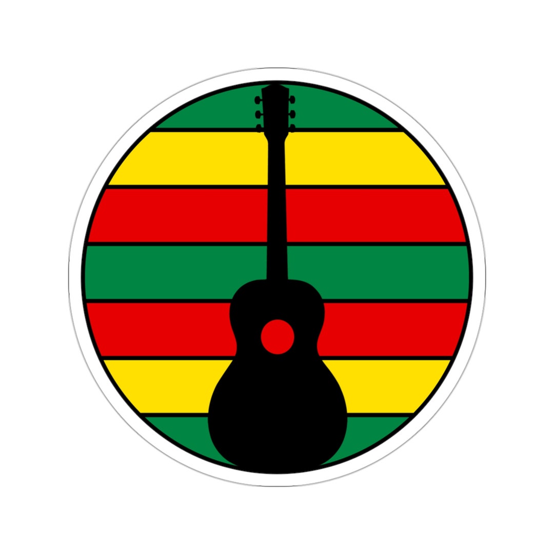 Parlor Guitar rasta Kiss-cut Sticker - Etsy