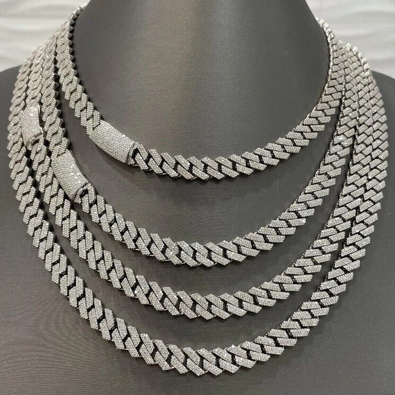 10mm 22inch VVS1 Diamond Cuban Link Chain Moissanite Diamond - Etsy