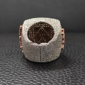 Men's Hip Hop Champion Ring, 925 Silver Custom Moissanite Engagement ...