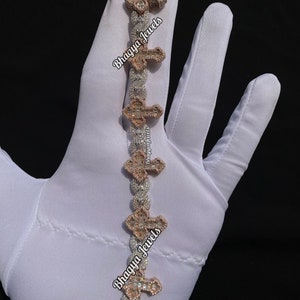 Fully Iced Out CROSS Bracelet, VVS Moissanite Diamond Bracelet, 925 ...
