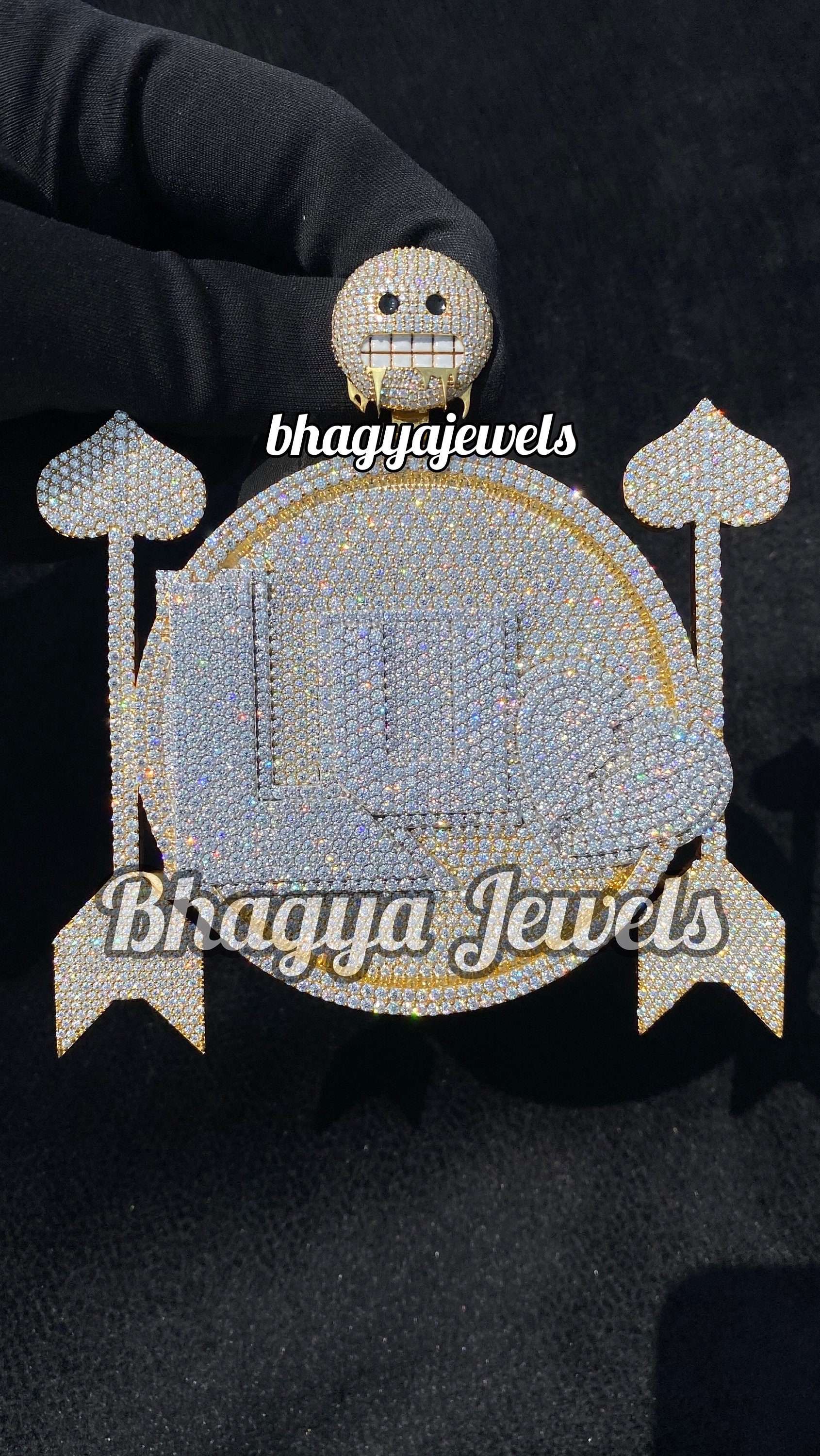 Mens Full Iced Out VVS Diamond Pendant 925 Silver Custom Hip Hop ...