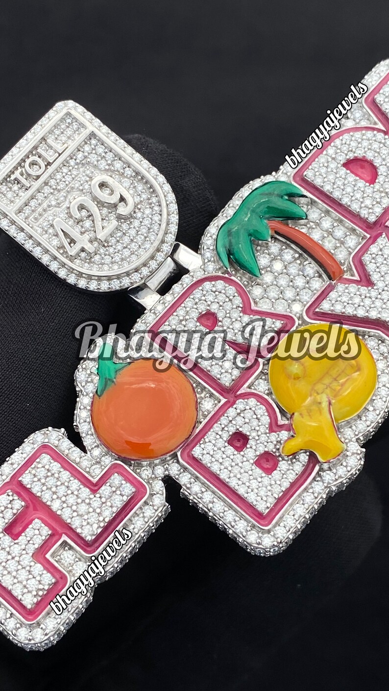 Custom Iced Out Florida Boy Pendant Moissanite Diamond Night Glow Hip ...