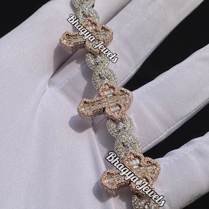 Fully Iced Out CROSS Bracelet, VVS Moissanite Diamond Bracelet, 925 ...