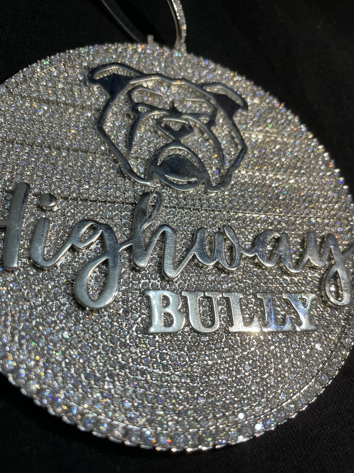 Men's Large VVS Moissanite Iced Out Round Diamond Circle Hip Hop Rapper ...