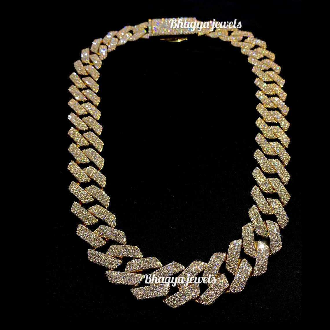 20MM 925 Silver Diamond Cuban Link Chain Cuban Chain, Hip Hop Chain ...