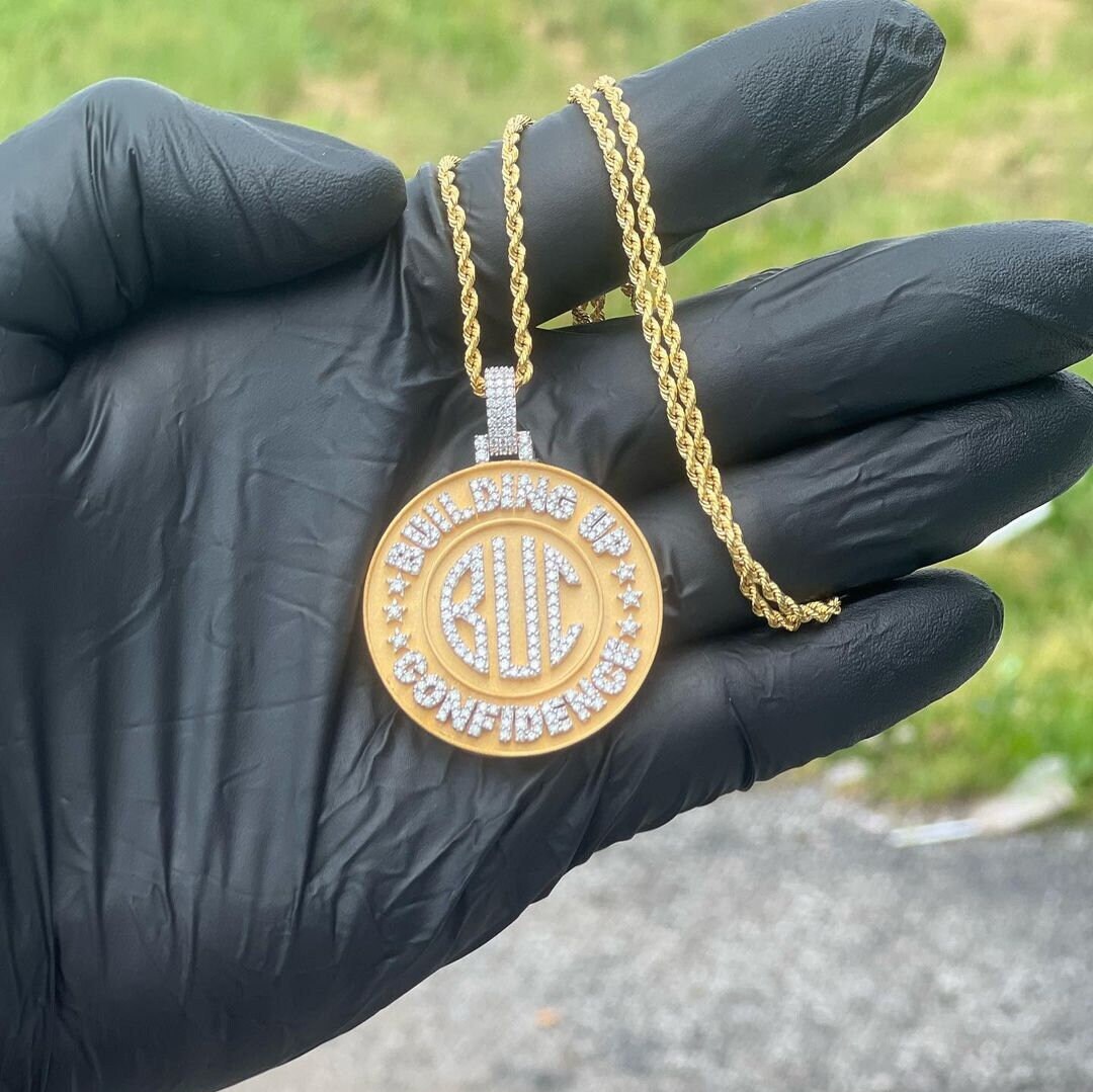Round Custom Hip Hop Iced Out Pendant Customize Name Pendant 925 ...