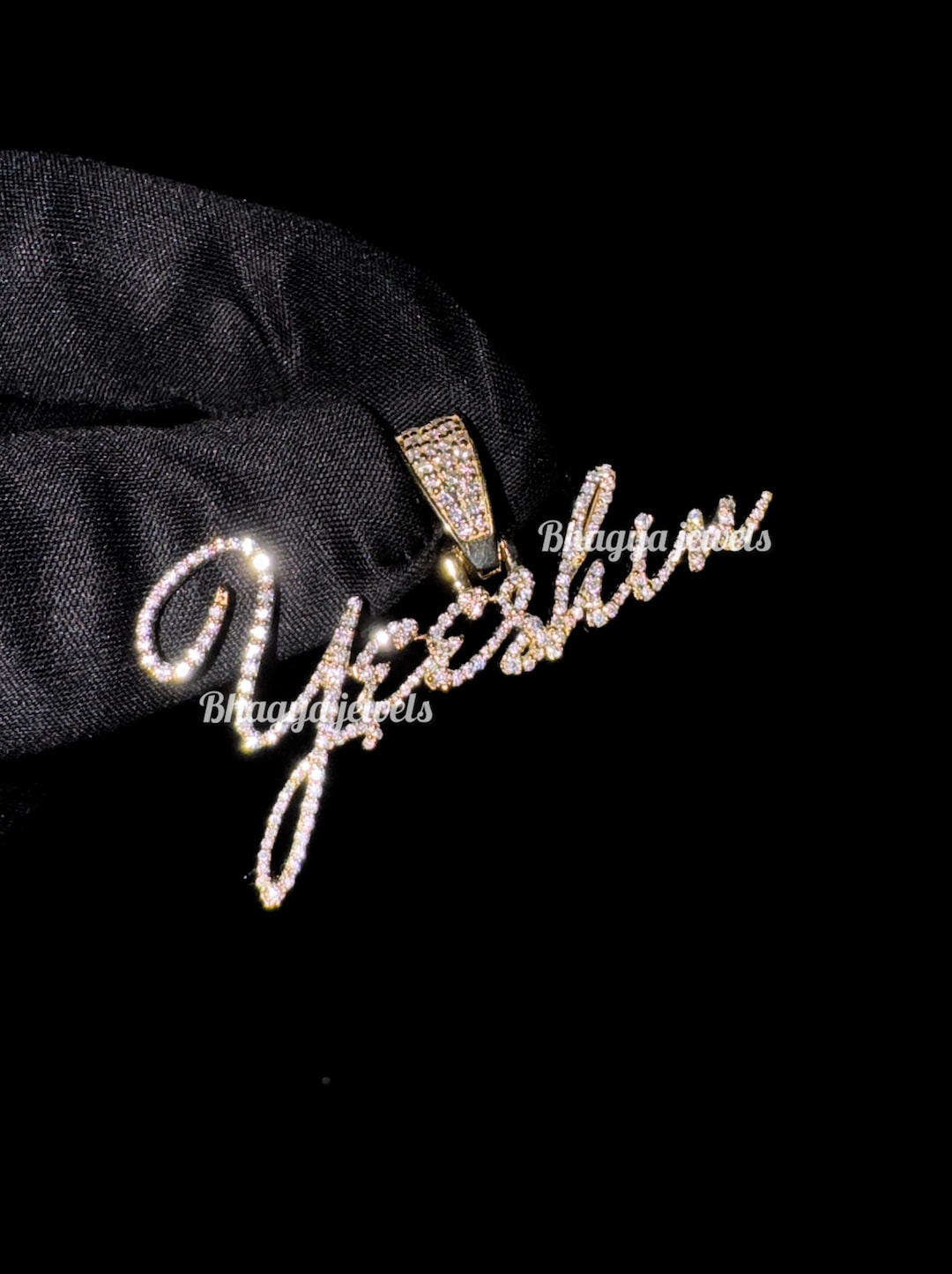 Custom Letter Name VVS Moissanite Pendant, 10K Gold Hip Hop VVS ...