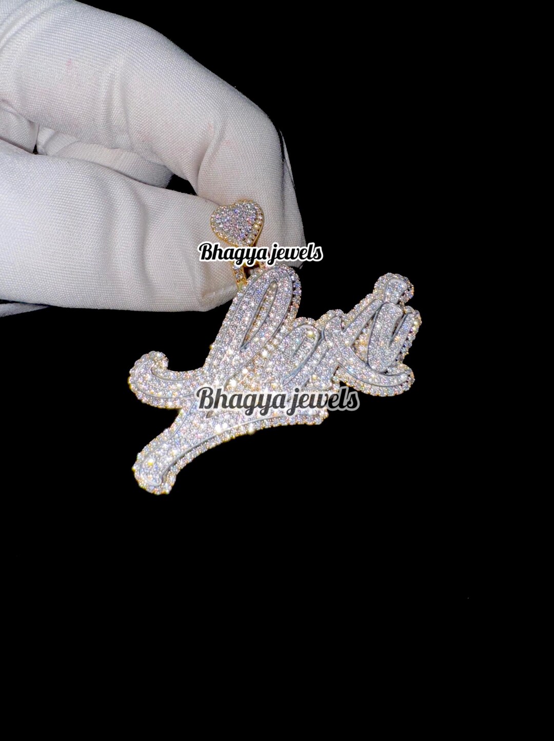 VVS Hip Hop Jewelry Men's Iced Out Custom Letter Pendant 925 Sterling ...