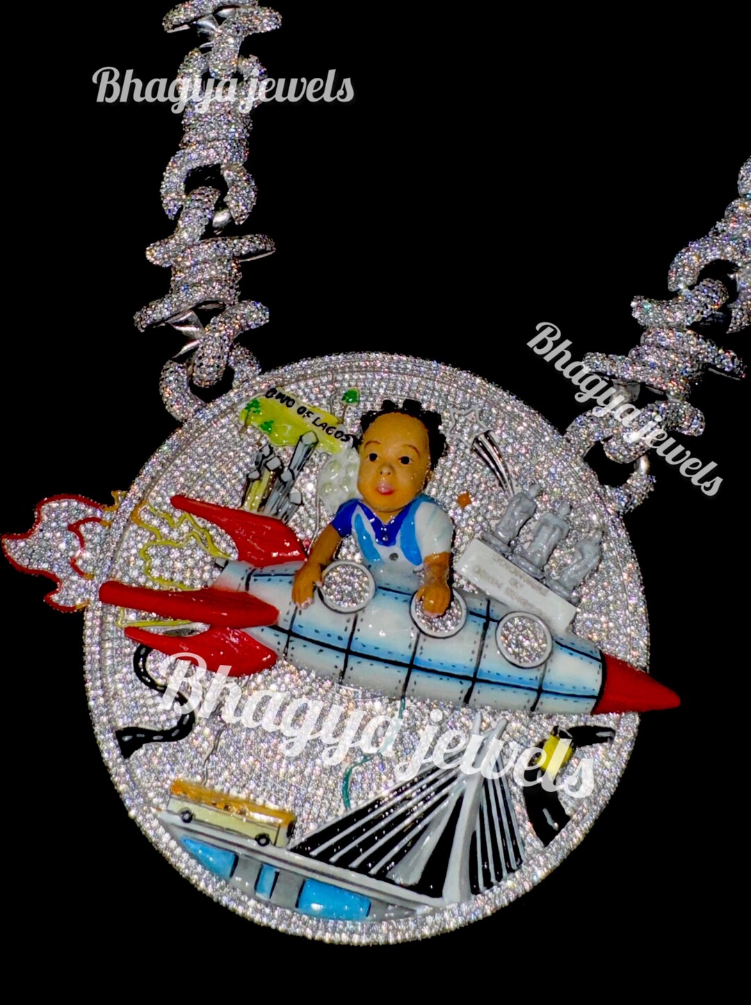 VVS Moissanite Pendant, Iced Out Diamond Pendant, Hip Hop Circle ...