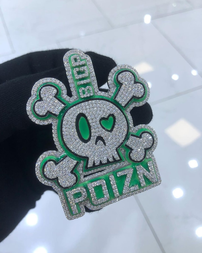 Fully Iced Out Skull Pendant VVS Moissanite Glow in Dark - Etsy