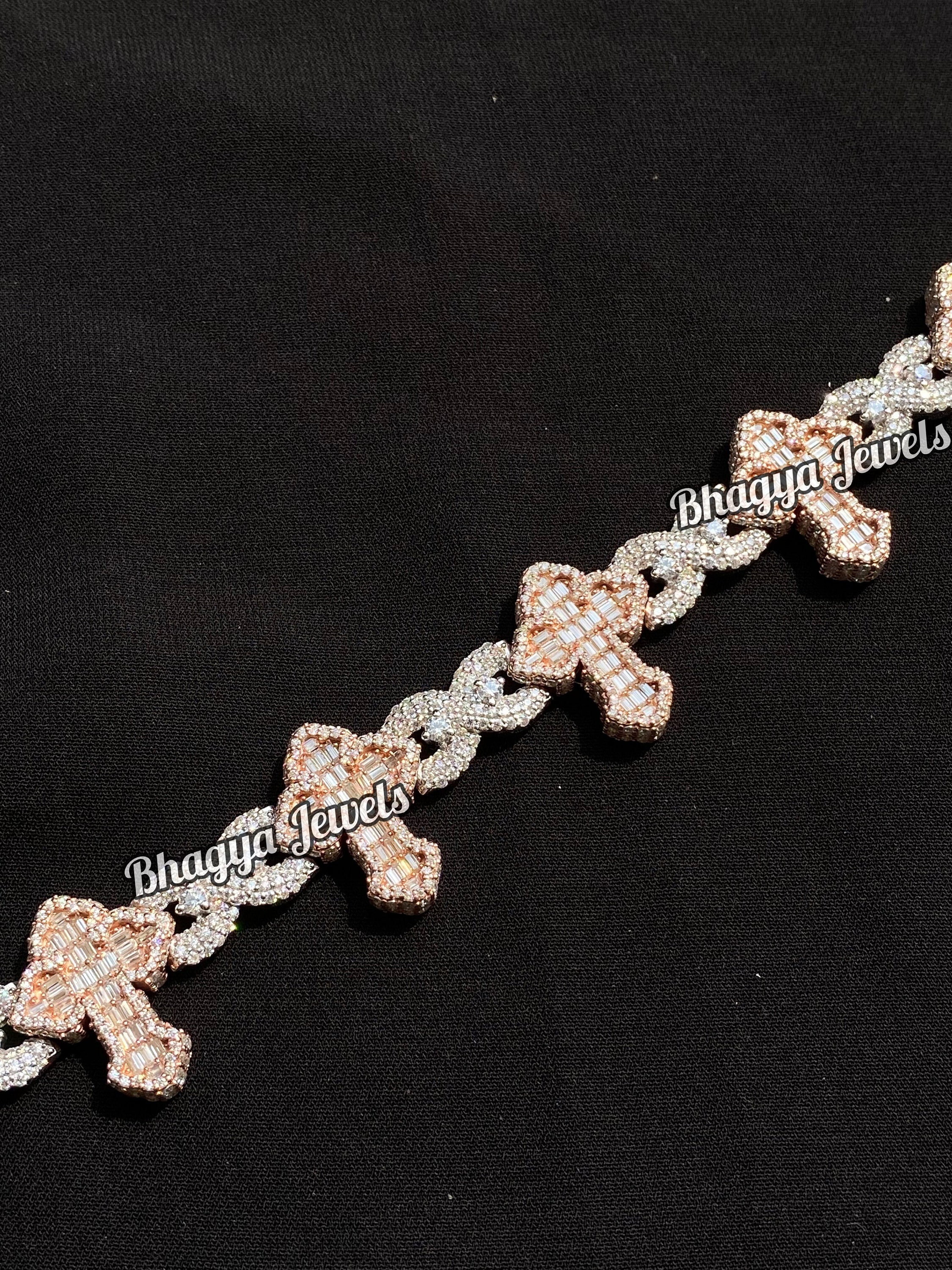 Fully Iced Out CROSS Bracelet, VVS Moissanite Diamond Fully Iced Out CROSS Bracelet, VVS Moissanite Diamond