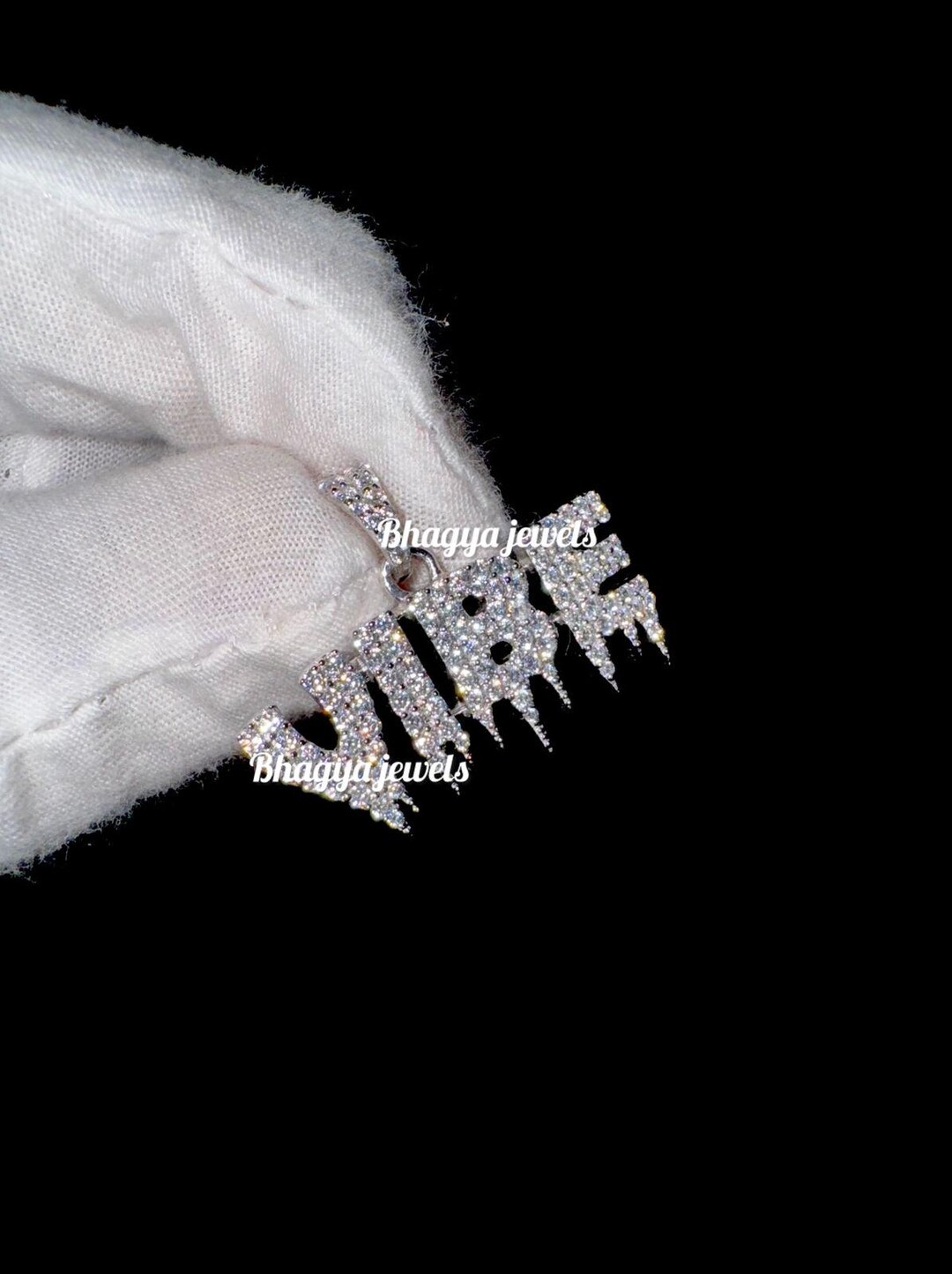 VVS Icy Drip ''VIBE'' Letter Name Custom Pendant, Personalized Gift for ...