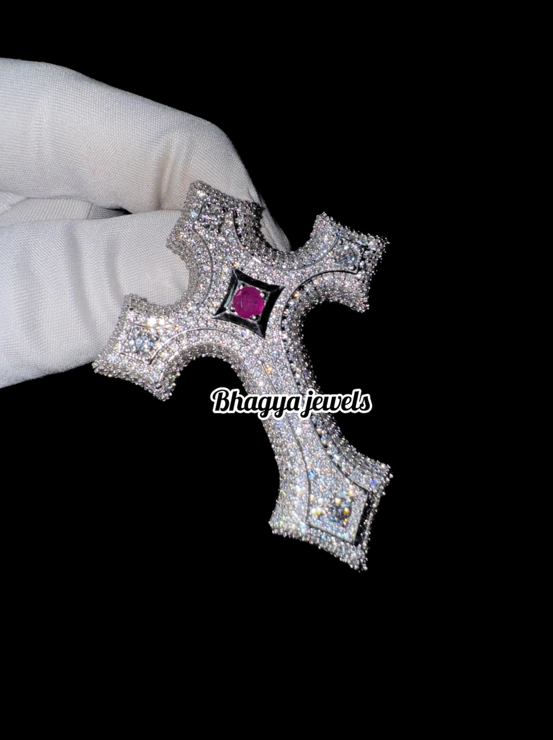 VVS Moissanite Diamond Cross Pendant | Cross Necklace for Men's Women's ...
