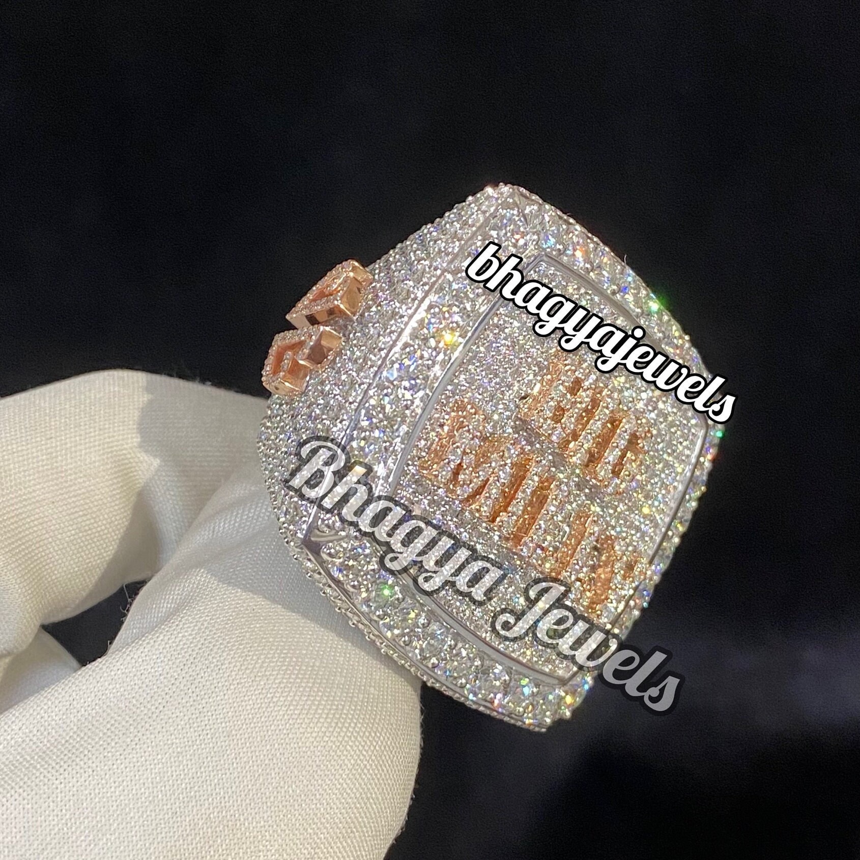 Custom VVS Diamond Champion Ring, Men's Iced Out Initial Letter Hip Hop ...