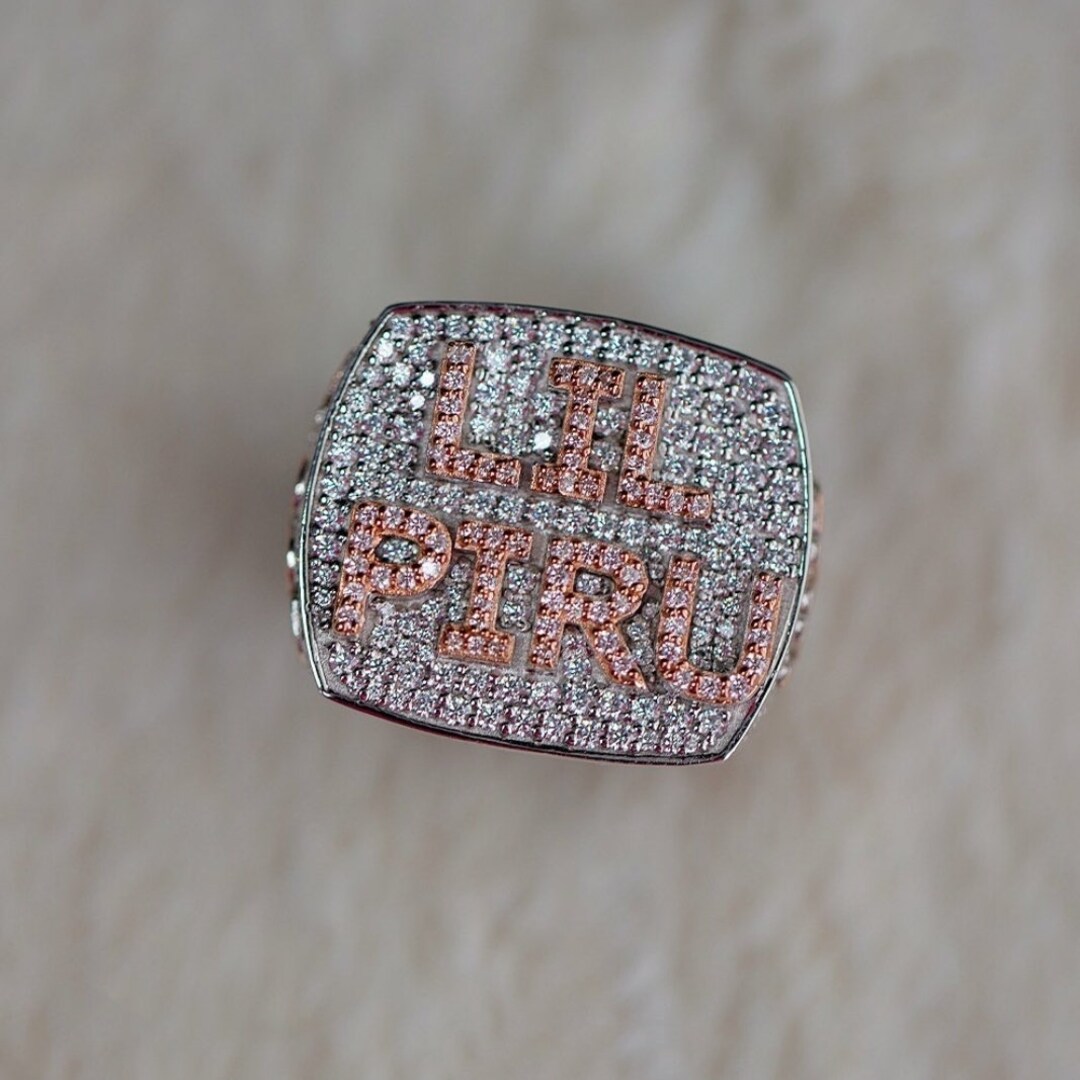 Premium Custom Hip Hop Letter Ring, Men Iced Out Round VVS Diamond ...