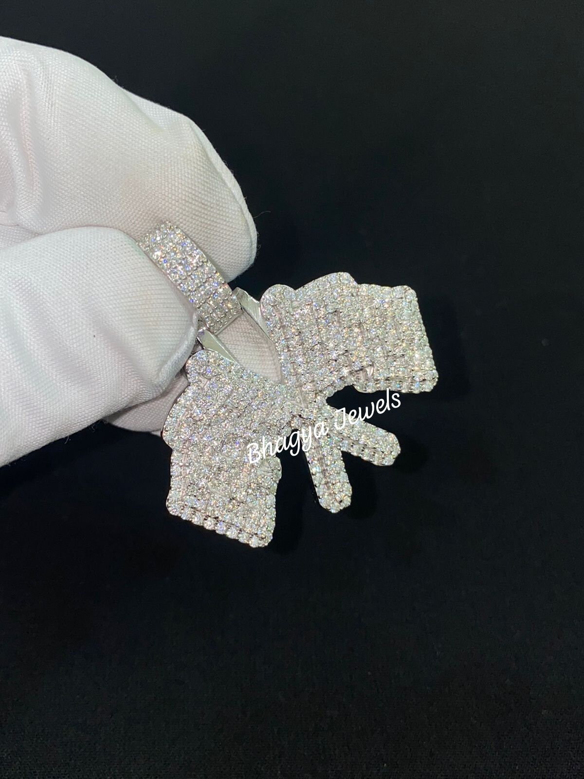 Fully Iced Out Charm Flag Pendant VVS1 Moissanite Diamond Hip Hop ...