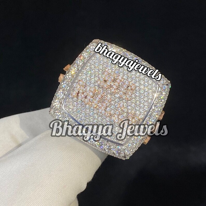 Custom VVS Diamond Champion Ring, Men's Iced Out Initial Letter Hip Hop ...