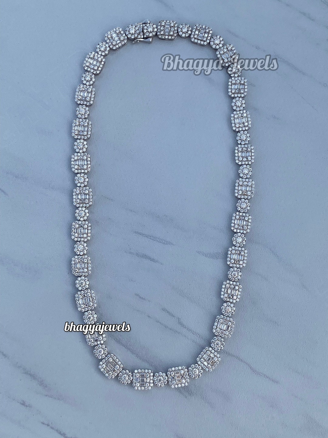 10mm Fully Iced Out Charm Moissanite Necklace | 925 Sterling Silver VVS ...