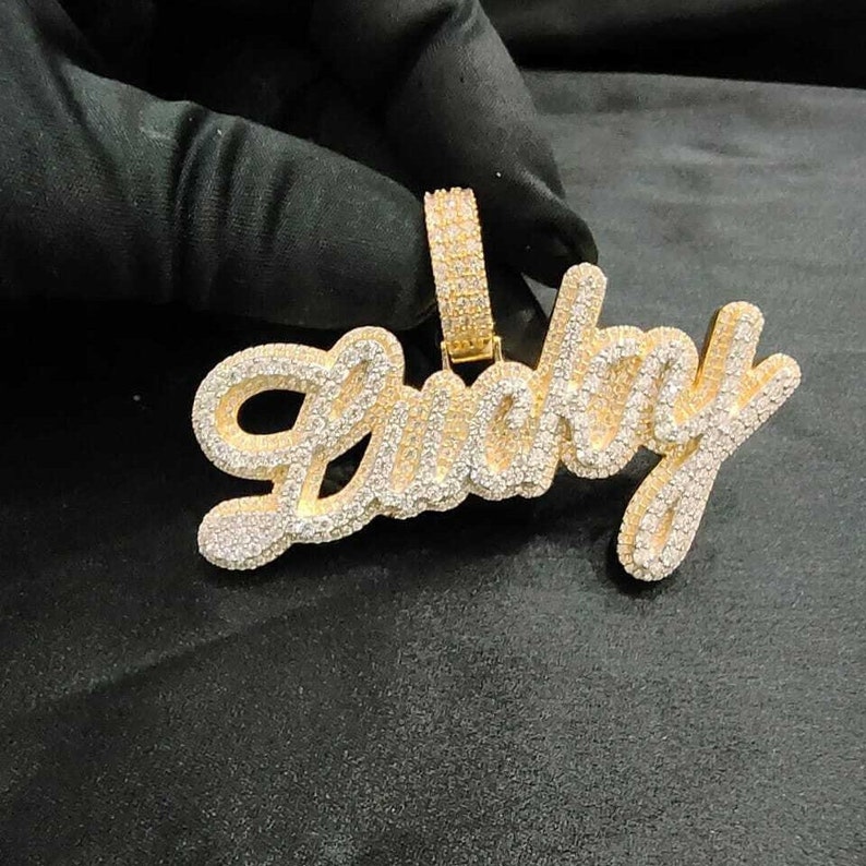 Custom Moissanite VVS Pendant Iced Out Letter Pendant 925 - Etsy