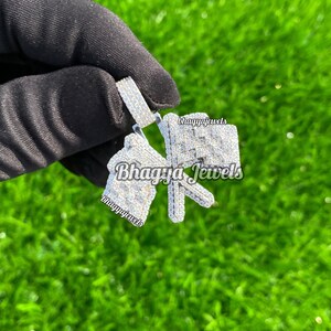 Fully Iced Out Charm Flag Pendant VVS1 Moissanite Diamond Hip Hop ...