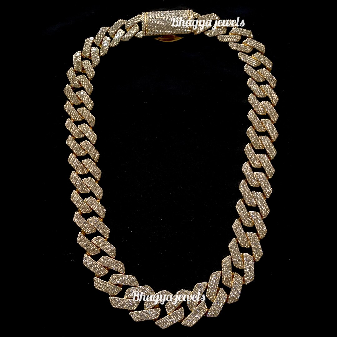 20MM 925 Silver Diamond Cuban Link Chain Cuban Chain, Hip Hop Chain ...