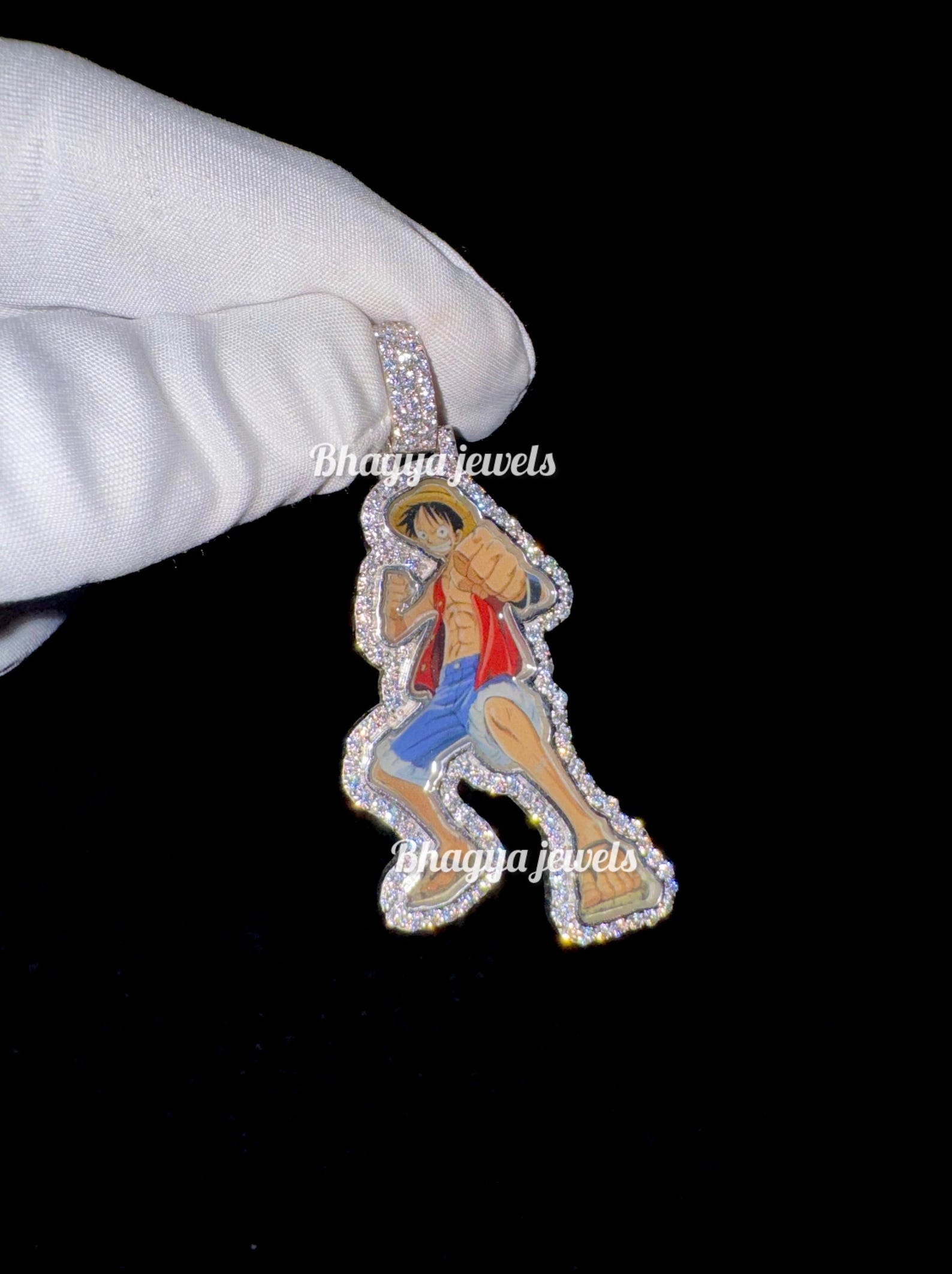 VVS Moissanite Monkey D. Luffy Anime Character Diamond Charm Hip Hop ...