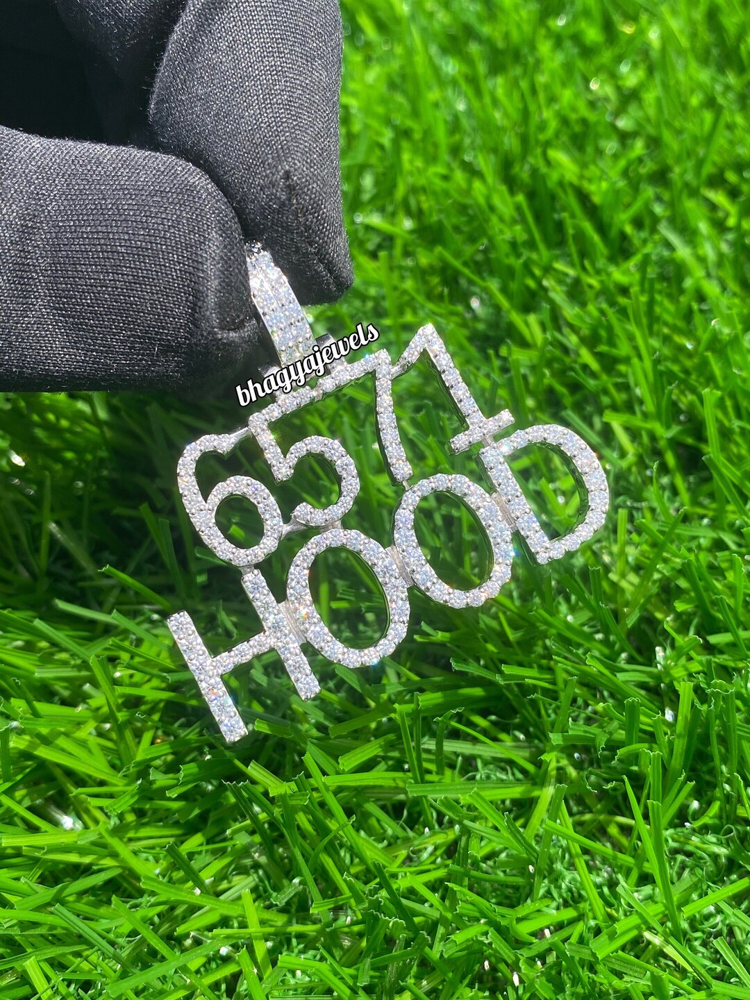 Iced Out Hip Hop 925 Silver Charm Pendant VVS Moissanite Diamond Letter ...