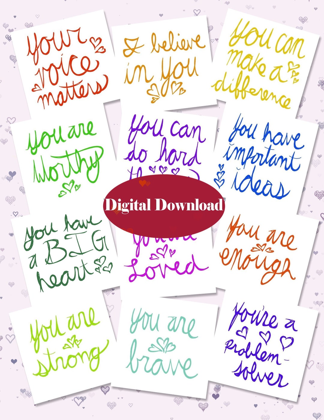 Positive Affirmations Card Printable Digital Download - Etsy