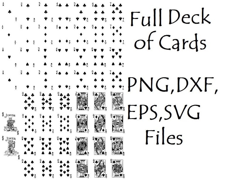 Full Set of Cards, (dxf,png,eps,svg) - Etsy
