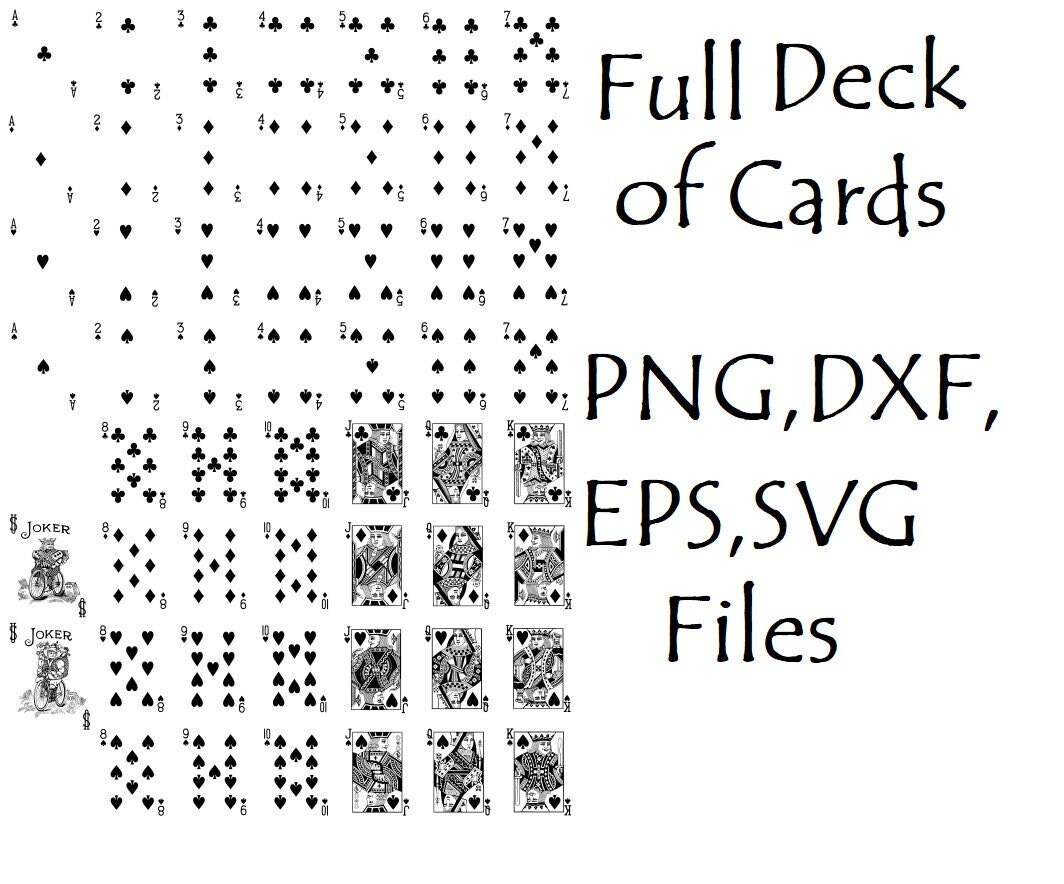 Full Set of Cards, dxf,png,eps,svg - Etsy