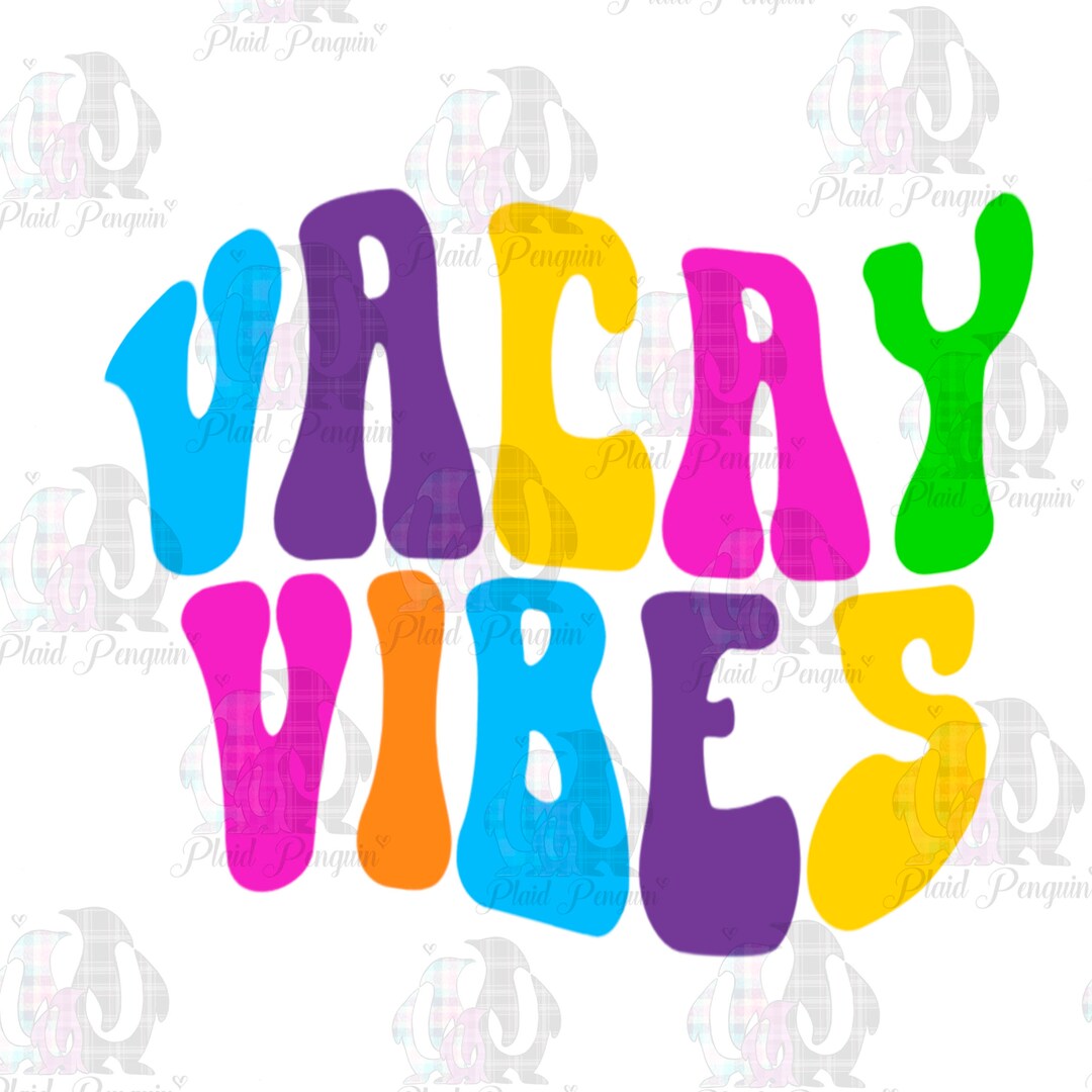 Retro Vacay Mode - Colorful Letters - Vacation - Etsy