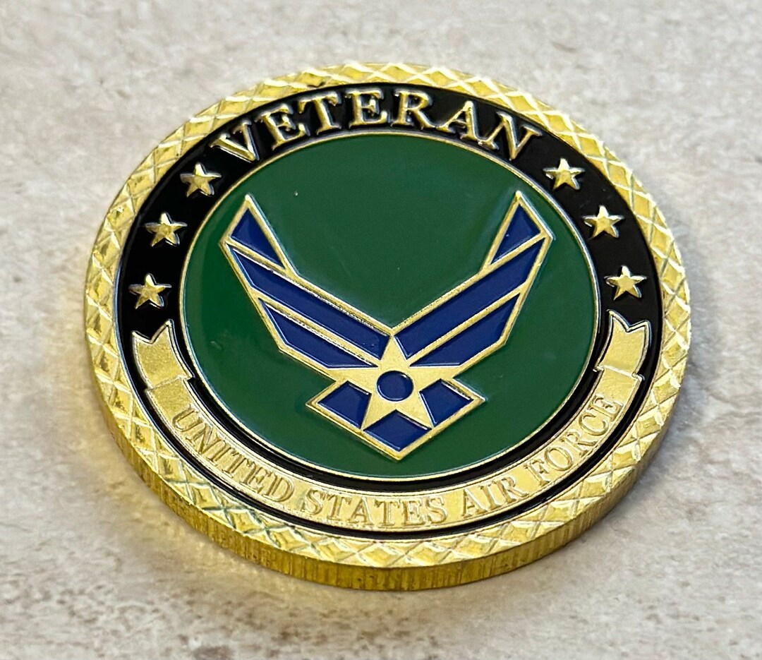 Military US Air Force Veteran USAF Challenge Coin 40mm. Fast - Etsy