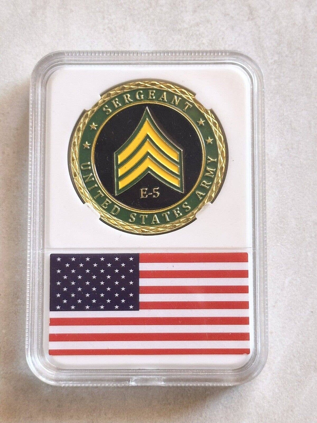 US ARMY SERGEANT E-5 Challenge Coin With Case. - Etsy