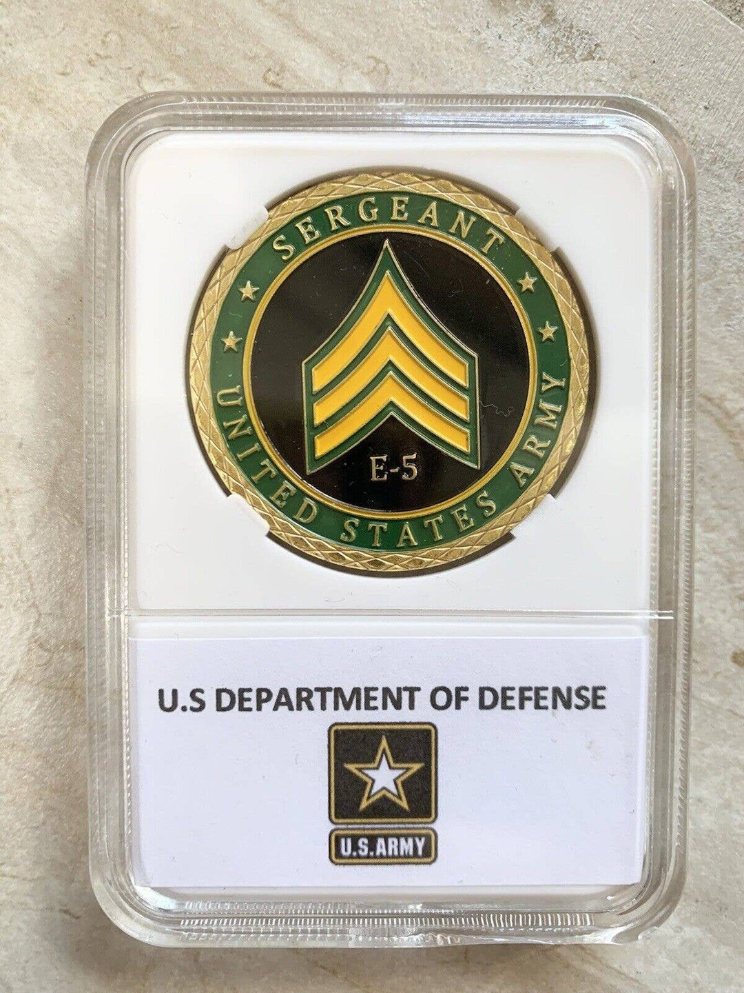 NEW U.S. Army Staff Sergeant E-5 Challenge Coin With Case - Etsy