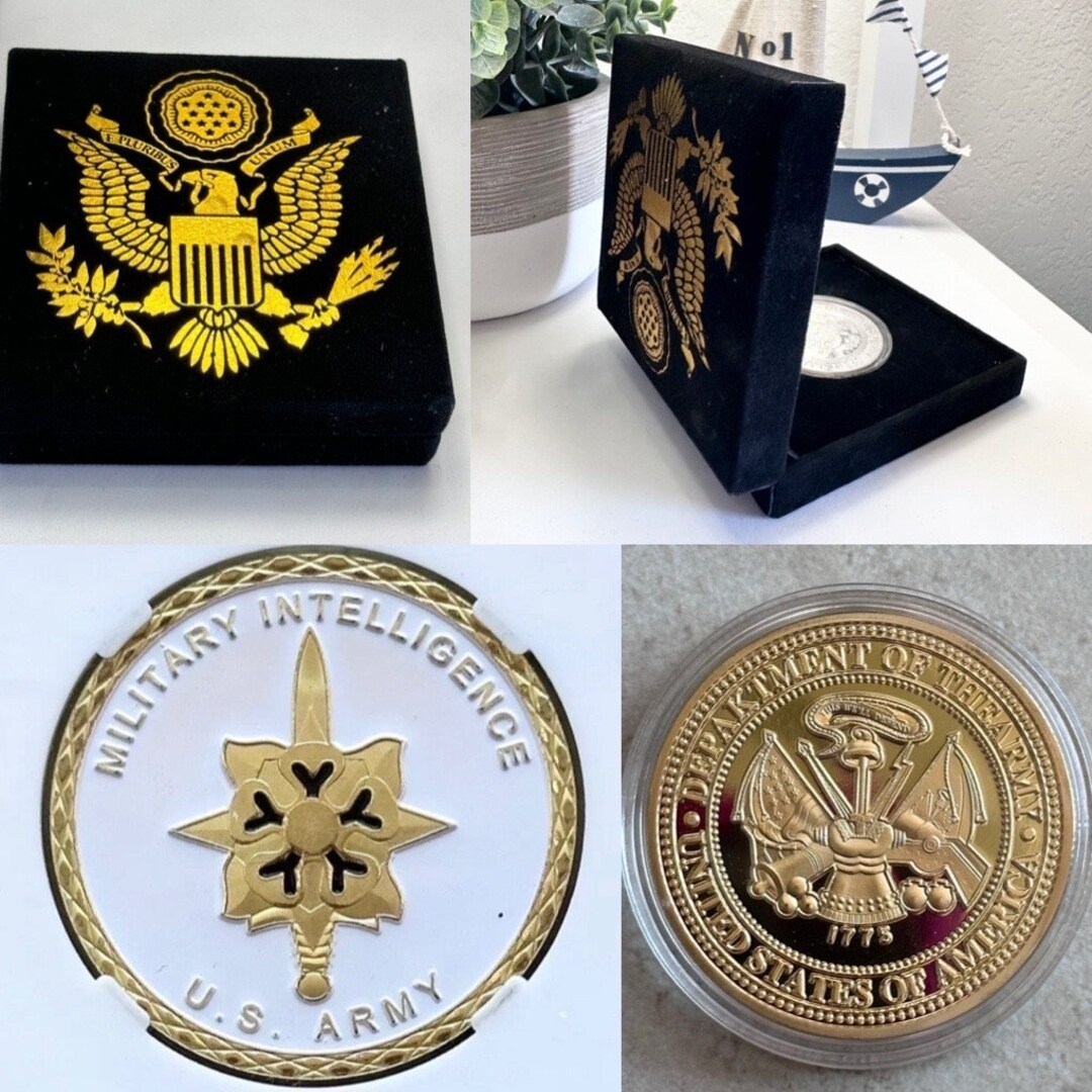 US Army MILITARY INTELLIGENCE Challenge Coin With Beautiful - Etsy
