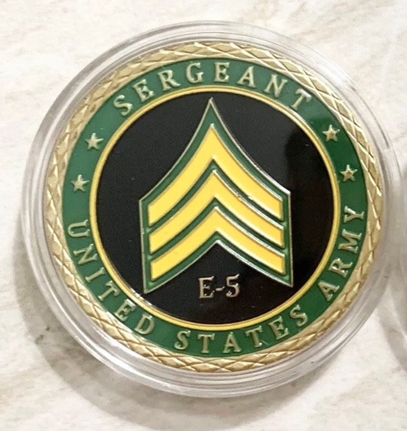 US Army SERGEANT E-5 Challenge Coin With Velvet Presentation Box - Etsy