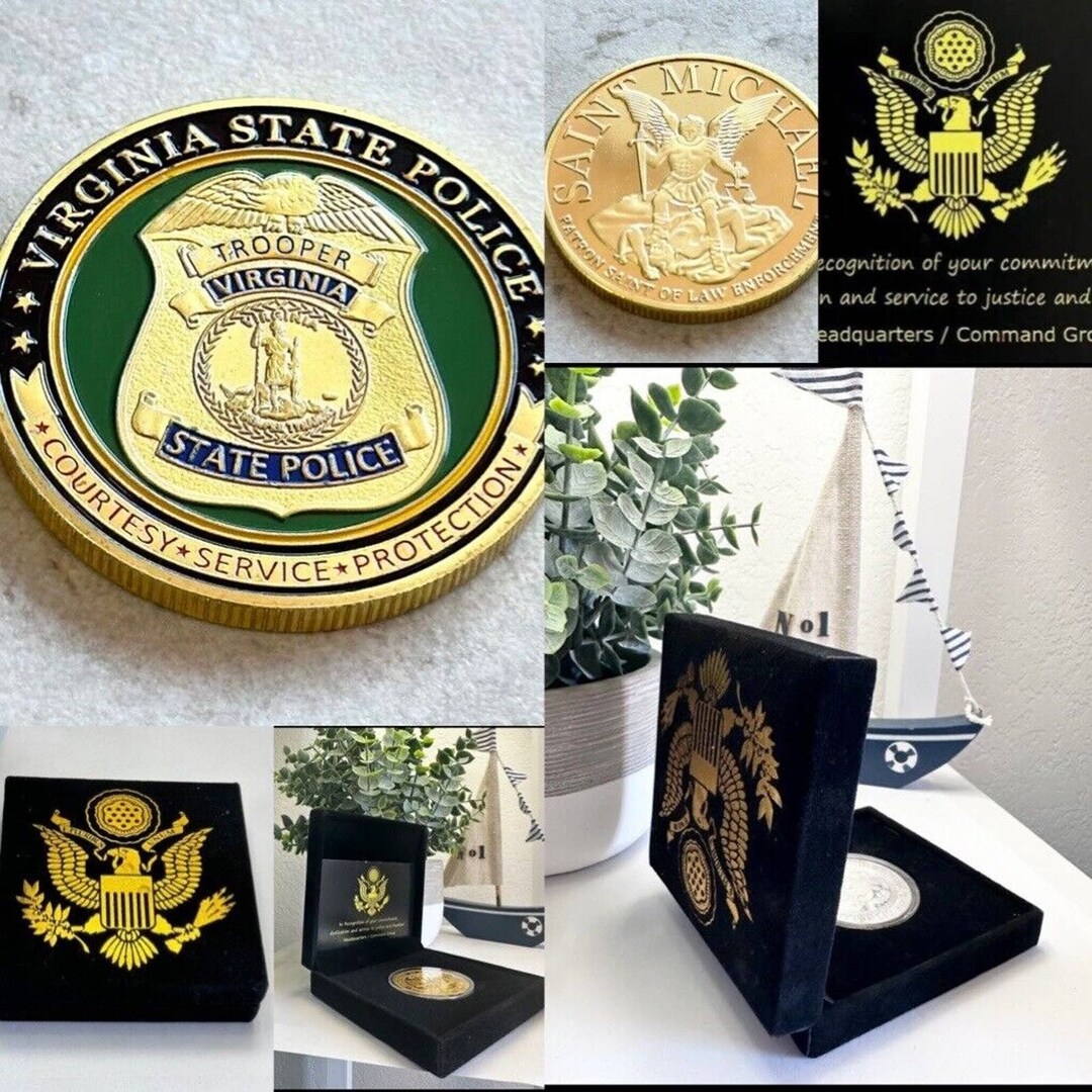 VIRGINIA STATE POLICE Challenge Coin With Special Velvet Case - Etsy