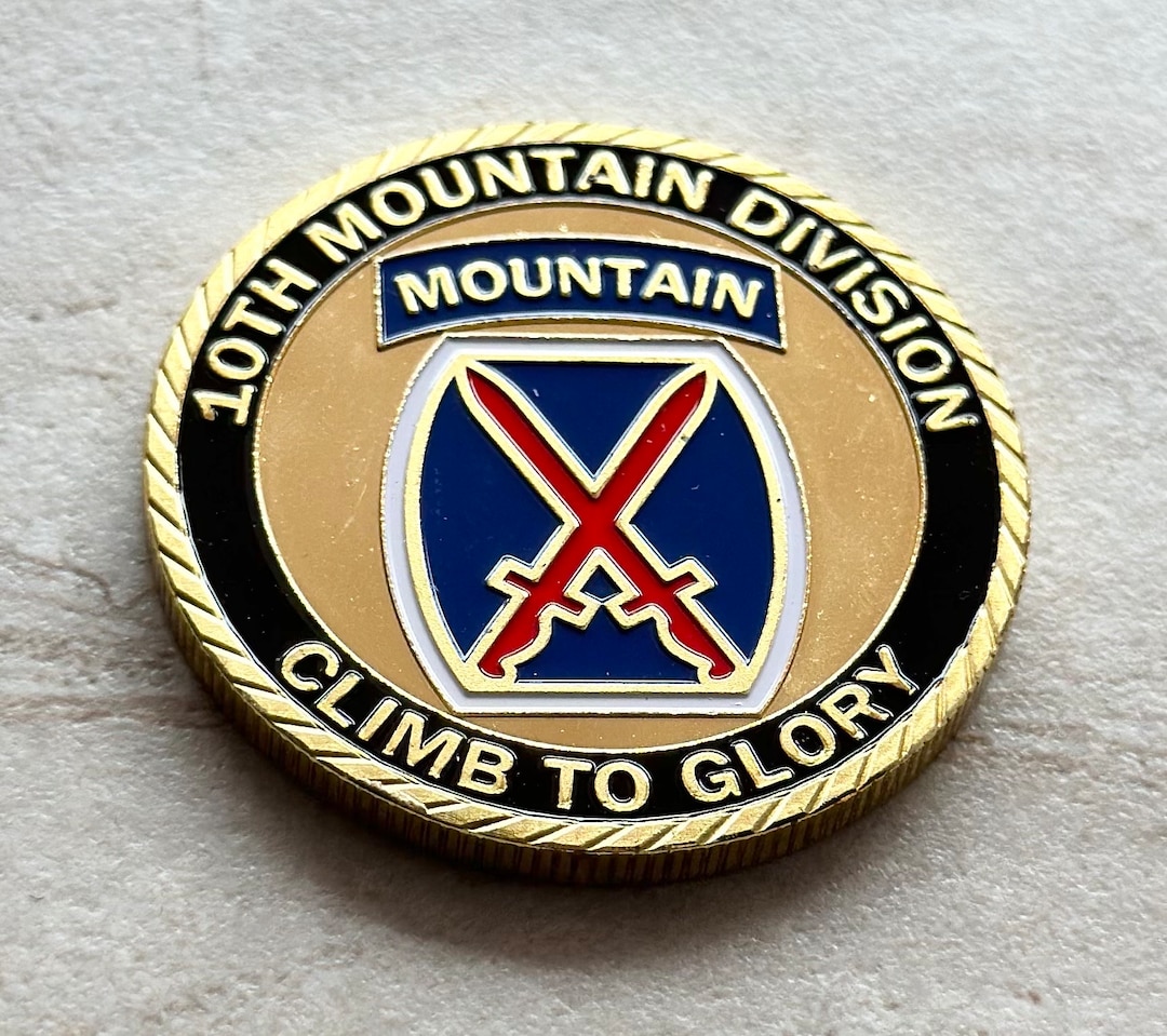 US Army 10th Mountain Division Climb the Glory Challenge Coin - Etsy