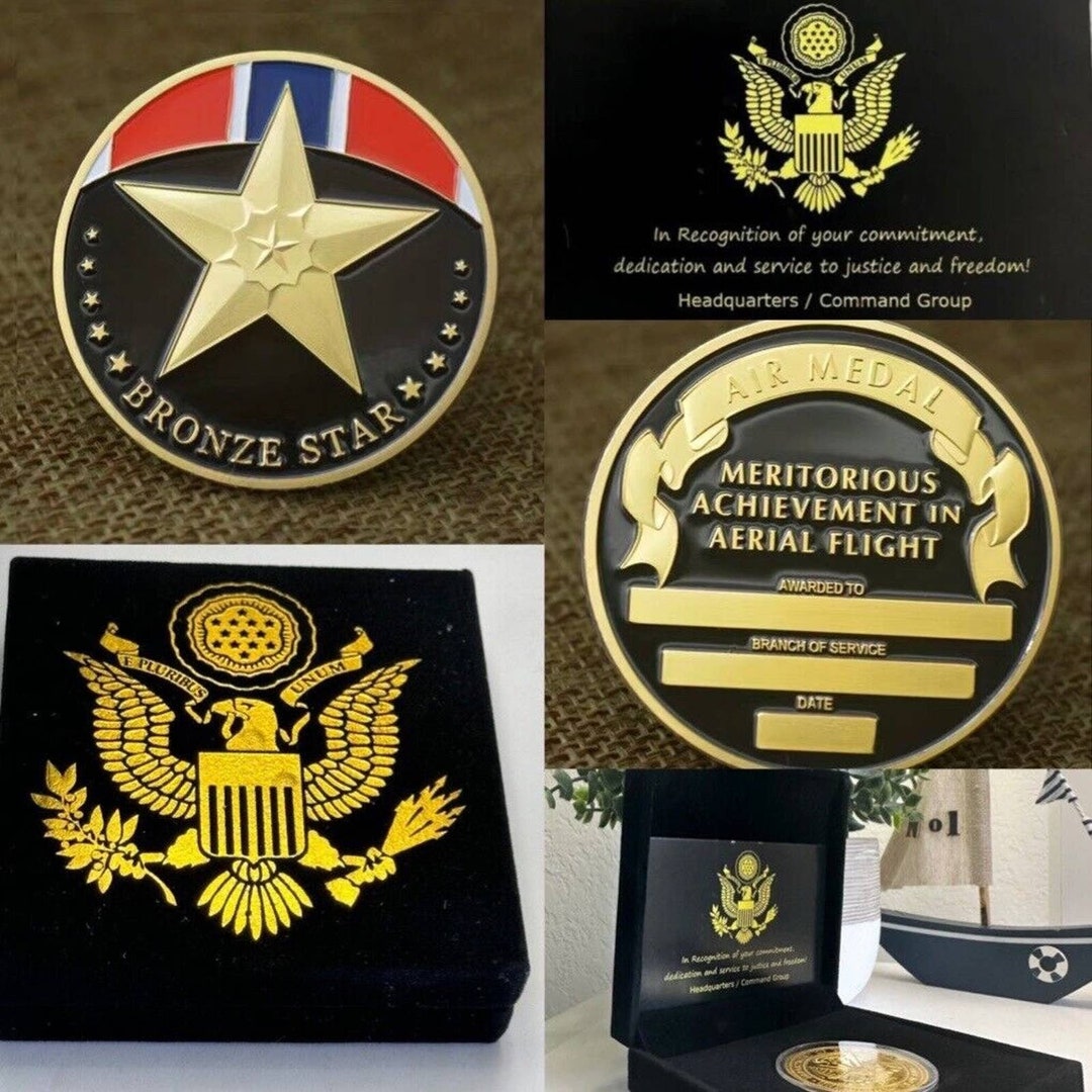 US Military Challenge Coin bronze Star Usmc Usn - Etsy