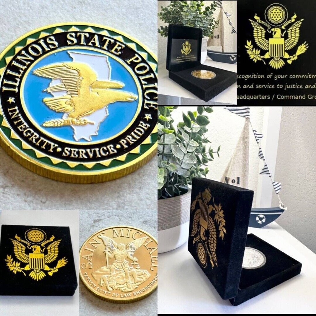 ILLINOIS STATE POLICE Challenge Coin With Special Velvet Case - Etsy