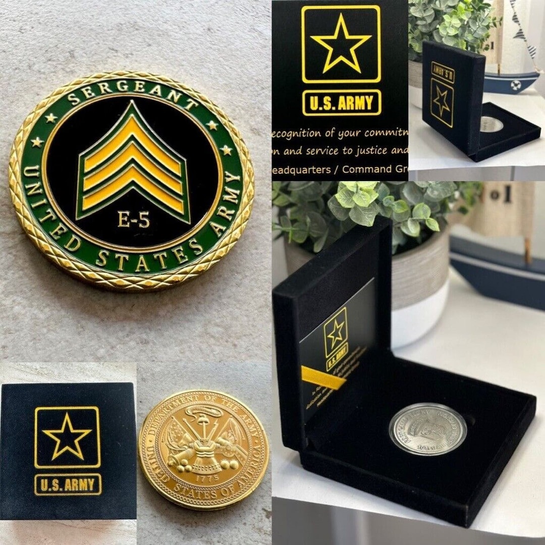 US ARMY SERGEANT E-5 Challenge Coin With Special Army Velvet Case - Etsy