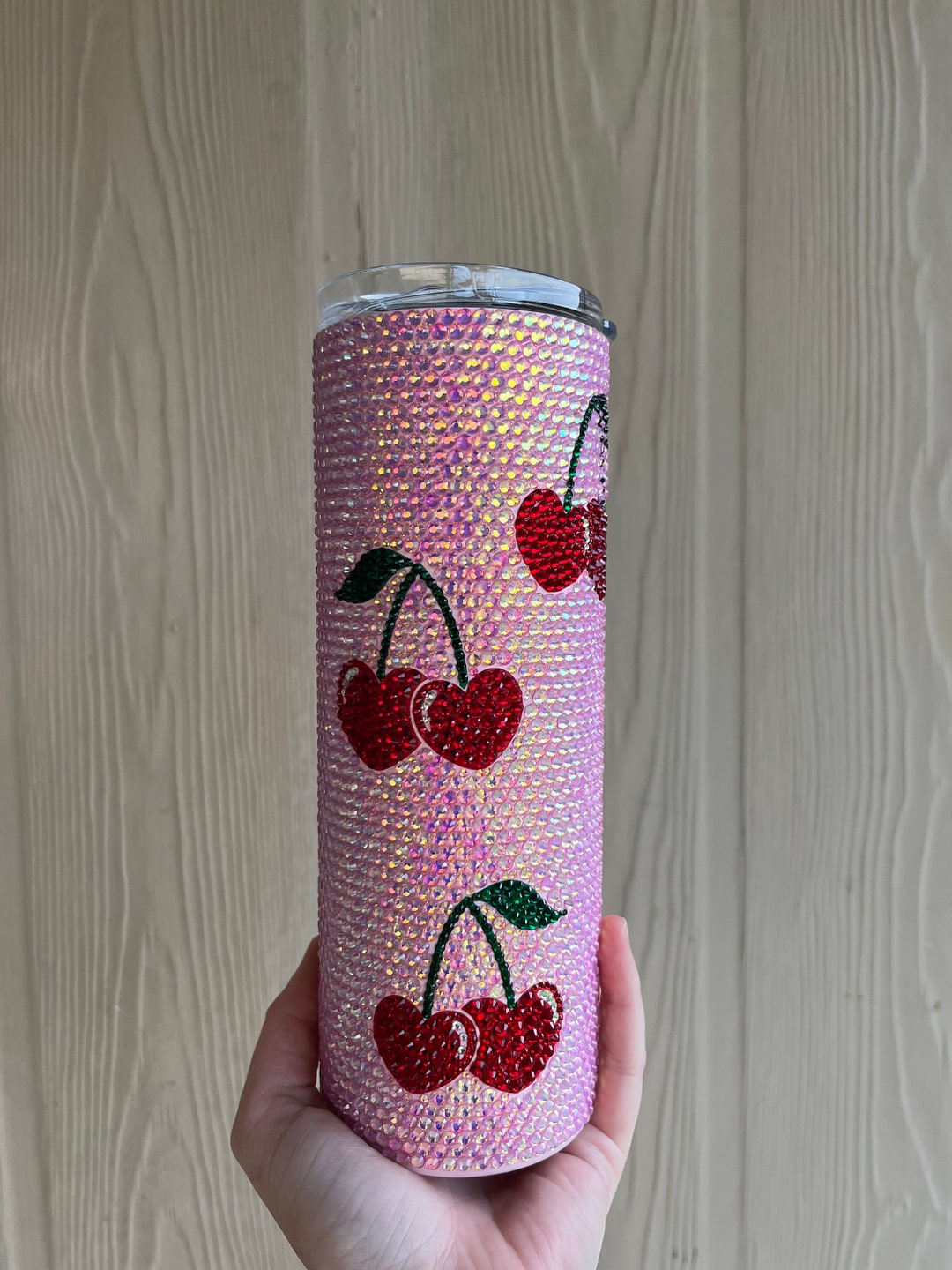 Rhinestone Bling Tumbler Hot Pink Cherry Hearts Valentines Day - Etsy