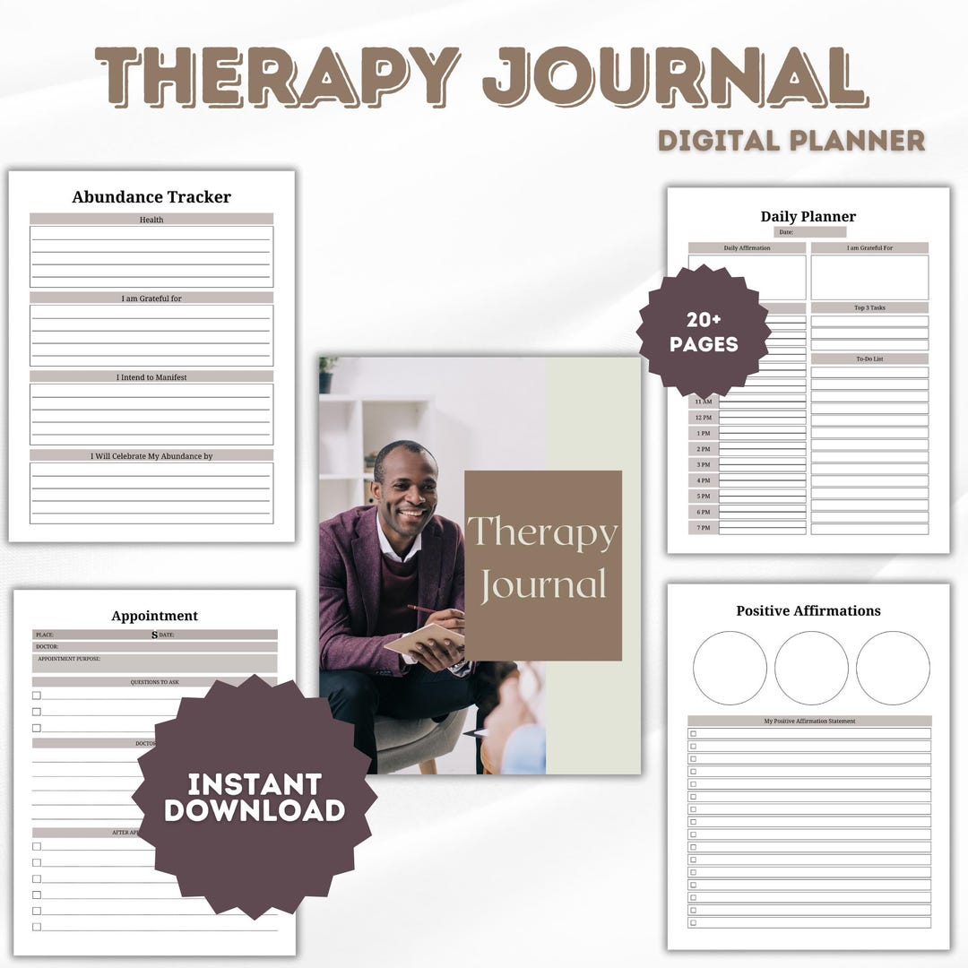 Therapy Journal | Mental Health Workbook | Guided Self-help Journal ...