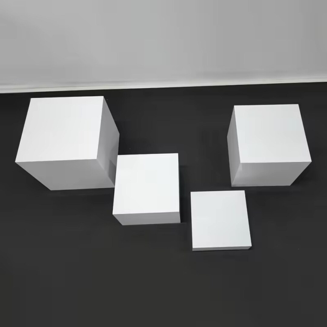 4 0r 8 Piece Set, White Acrylic Risers, White Display Risers, Acrylic Display Stand, Shelf ...
