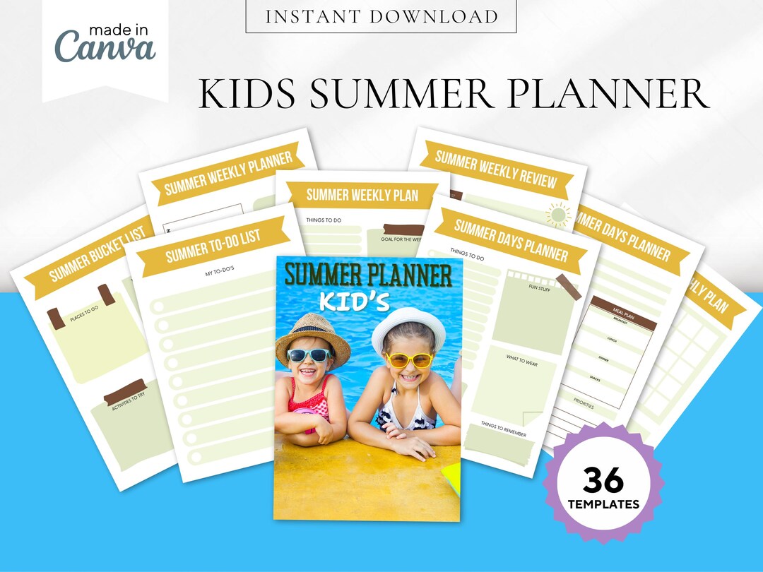 Kids Summer Planner | Printable Activity Planner for Kids | Summer ...